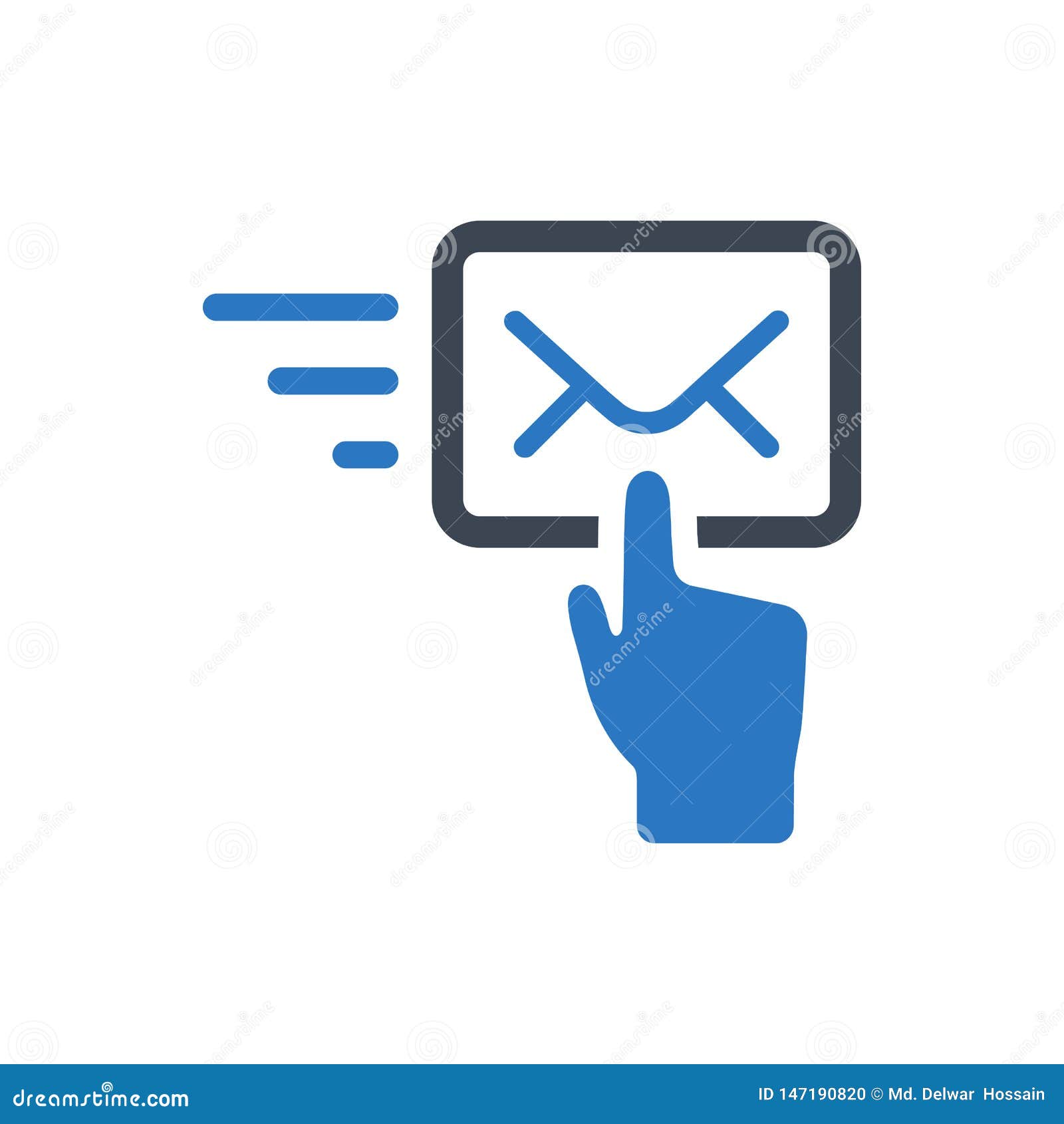 Sending fast mail icon stock vector. Illustration of icon - 147190820