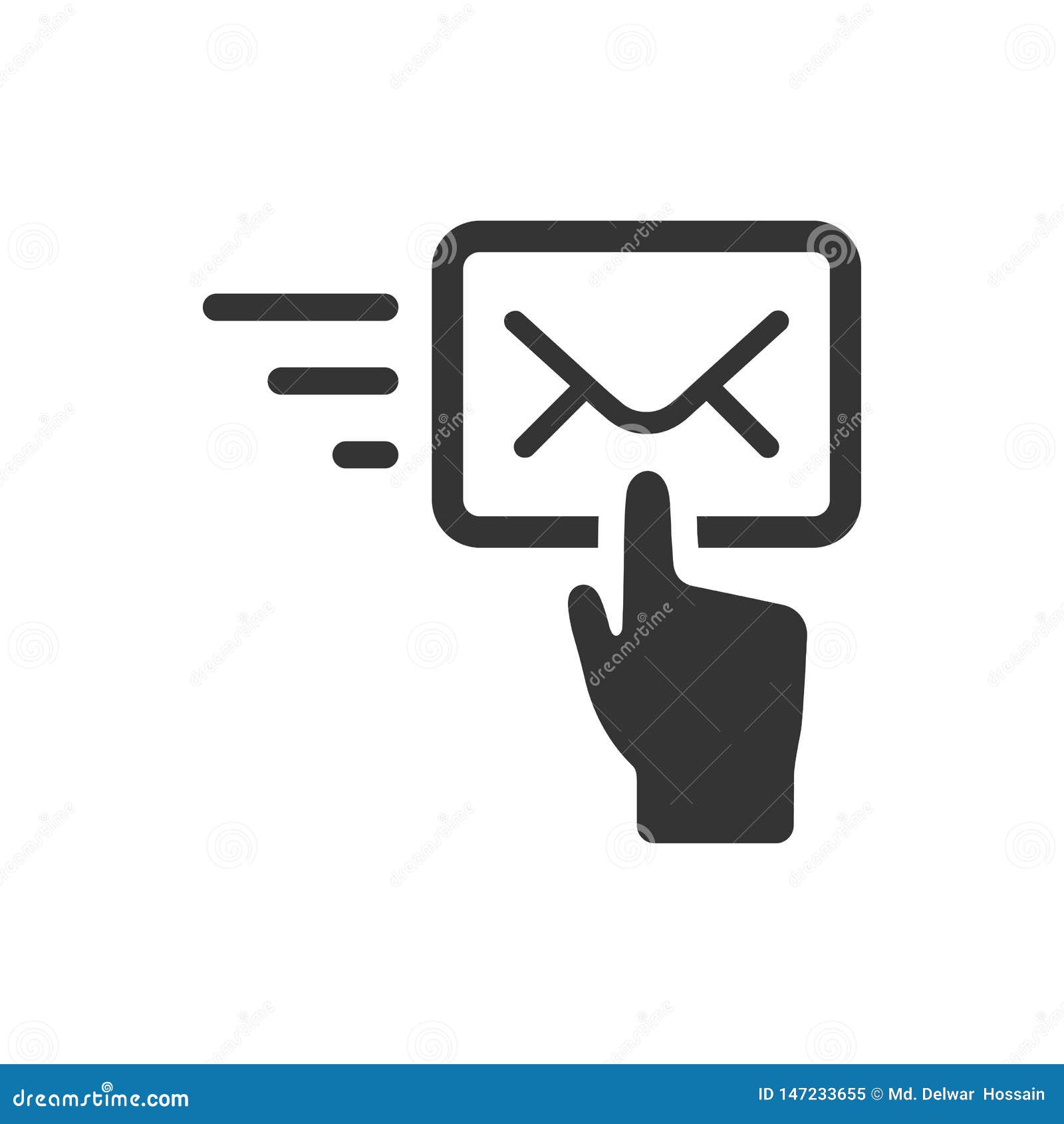 Sending fast mail icon stock vector. Illustration of newsletter - 147233655
