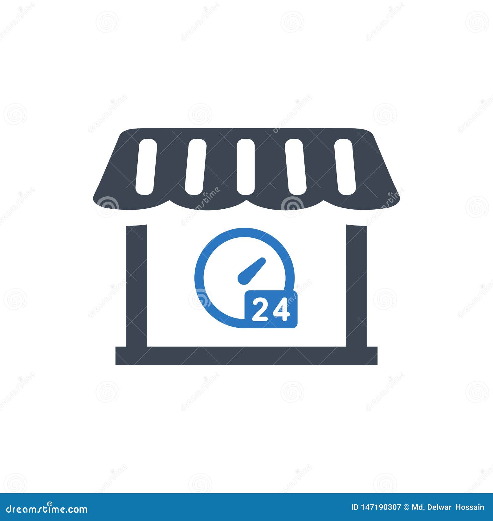 Shop 24 hour open icon stock vector. Illustration of store - 147190307