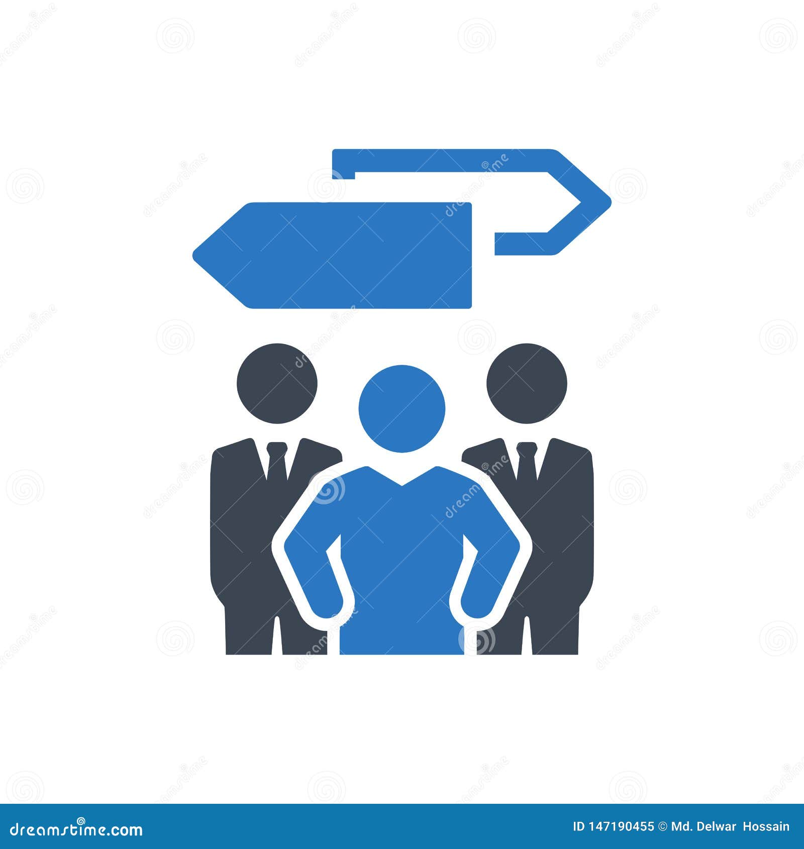 Teamwork direction icon stock vector. Illustration of symbol - 147190455