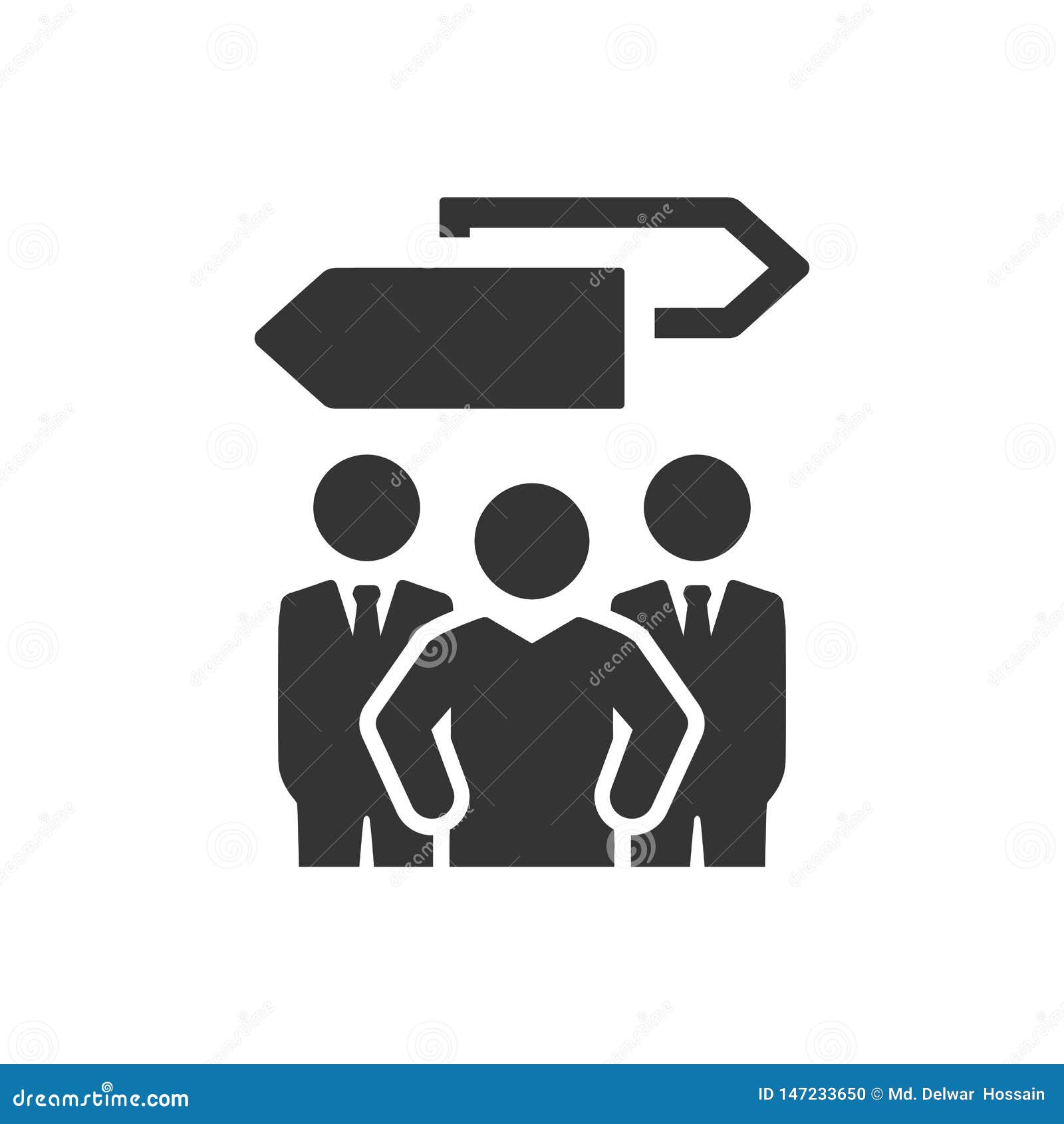 Teamwork direction icon stock vector. Illustration of team - 147233650