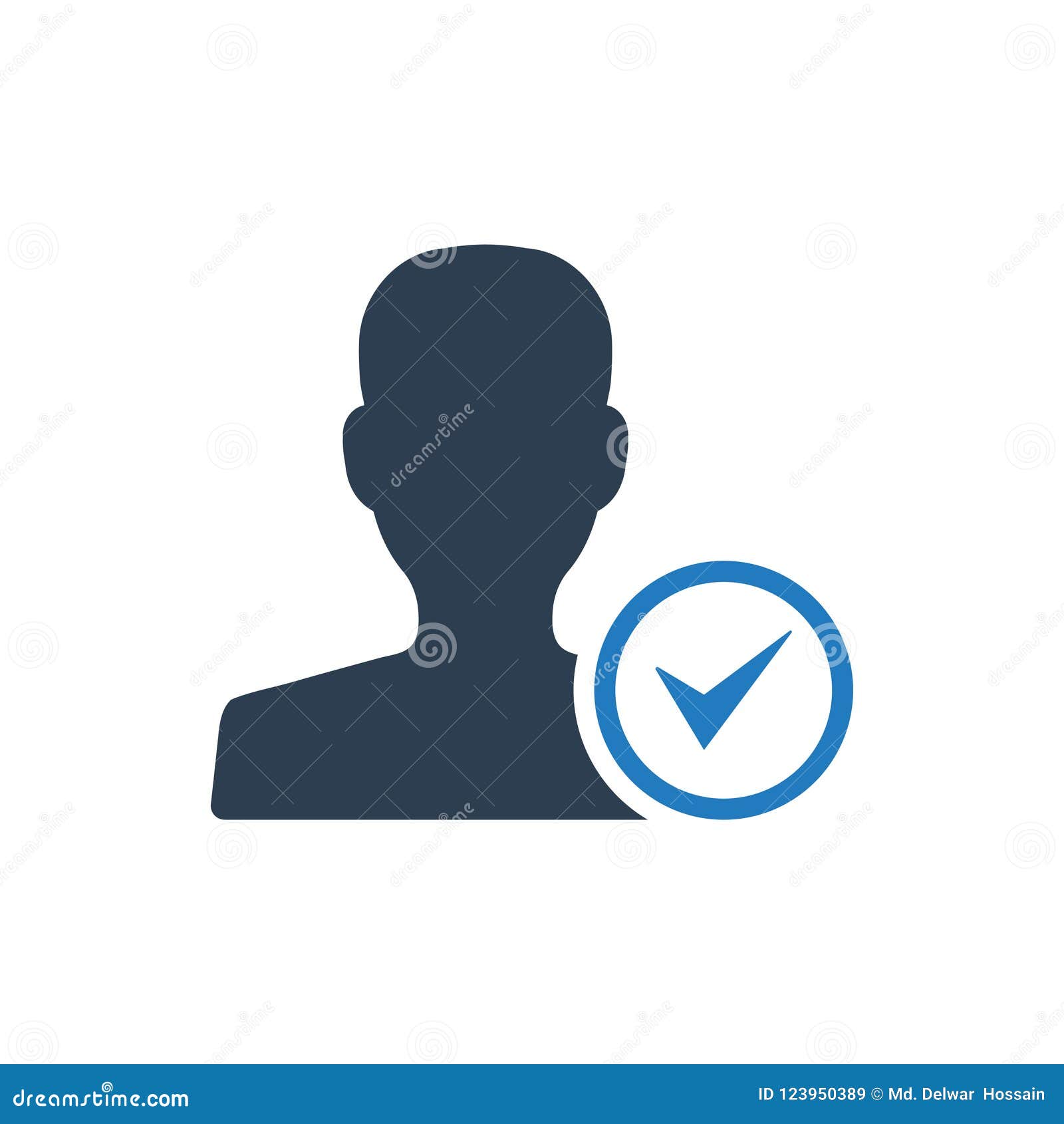 User Check Icon stock vector. Illustration of symbol - 123950389