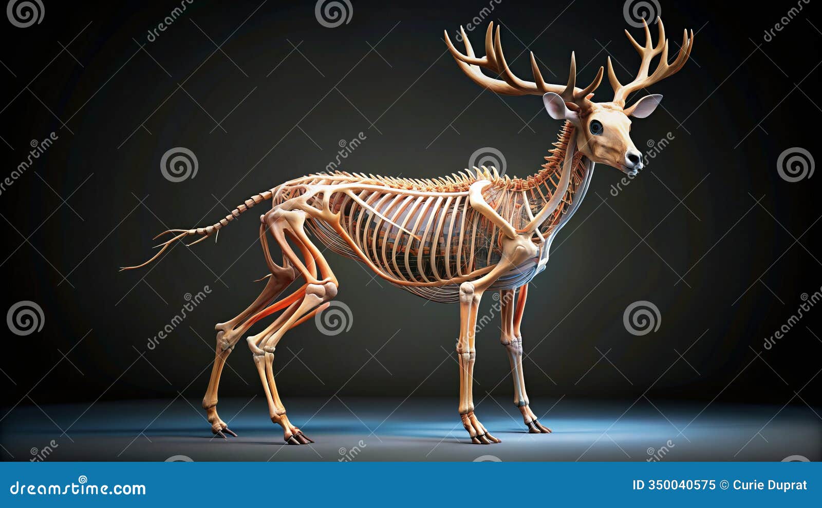 Detailed Deer Skeleton Illustration Unveiling the Intricate Anatomy of ...