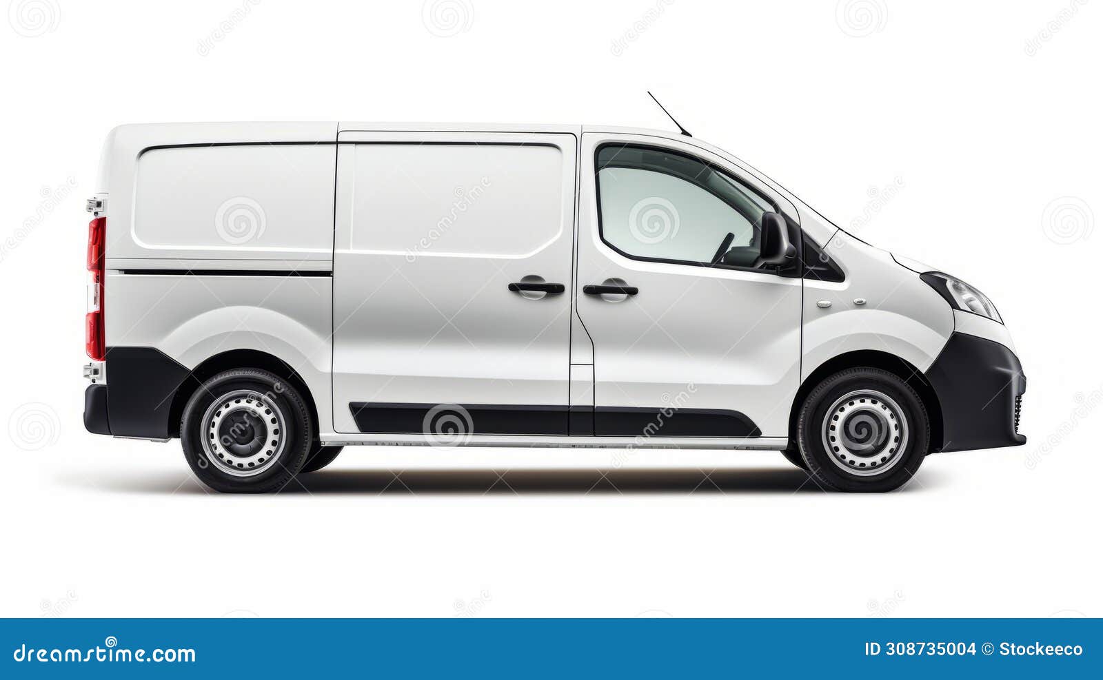 Meticulously Illustrated White Minivan on Isolated Background Stock ...