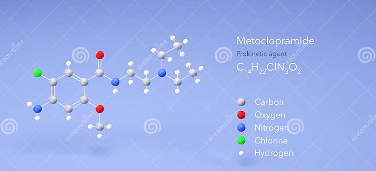 Metoclopramide Molecule, Molecular Structures, Prokinetic Agents, 3d ...