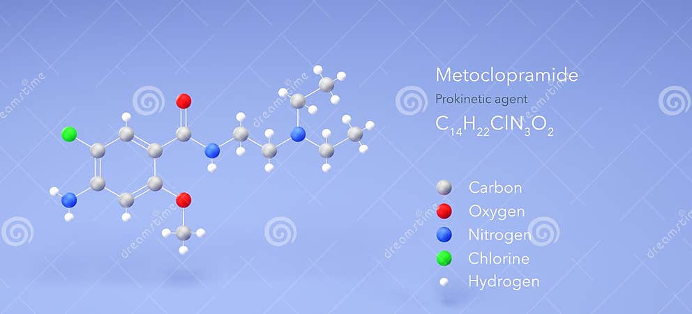 Metoclopramide Molecule, Molecular Structures, Prokinetic Agents, 3d ...
