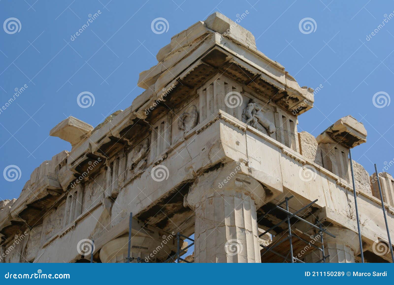 Metopes and Peristyle of the Parthenon in the Acropolis of Athens ...