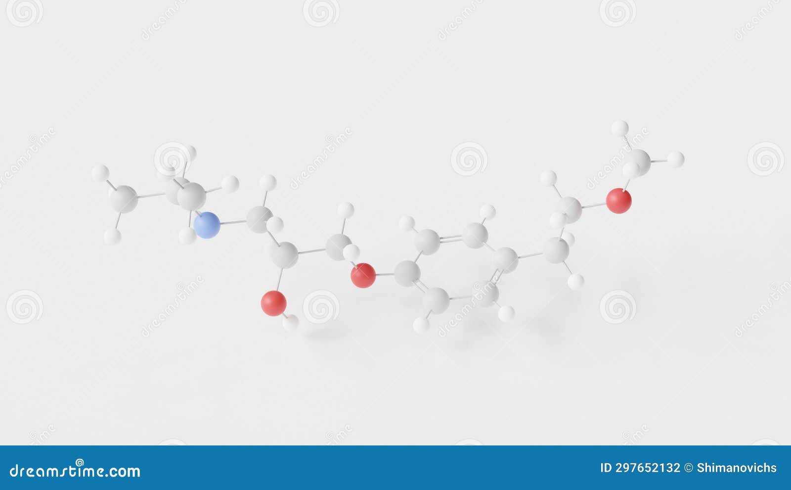 Metoprolol Molecule 3d, Molecular Structure, Ball And Stick Model ...