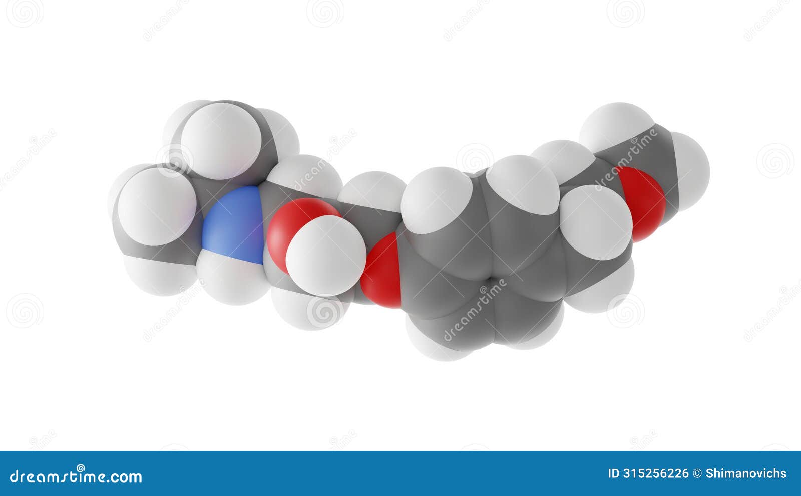 Metoprolol Molecule, Molecular Structures, Lopressor, 3d Model ...