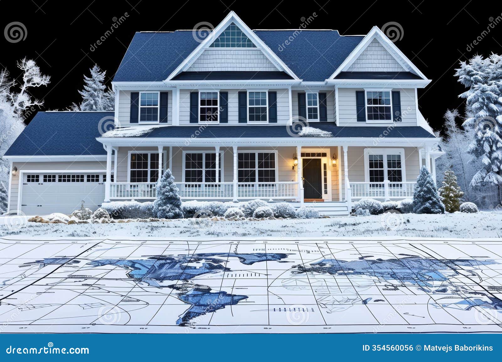 Metric Folding Ruler and Architectural Blueprints for Contemporary Home ...