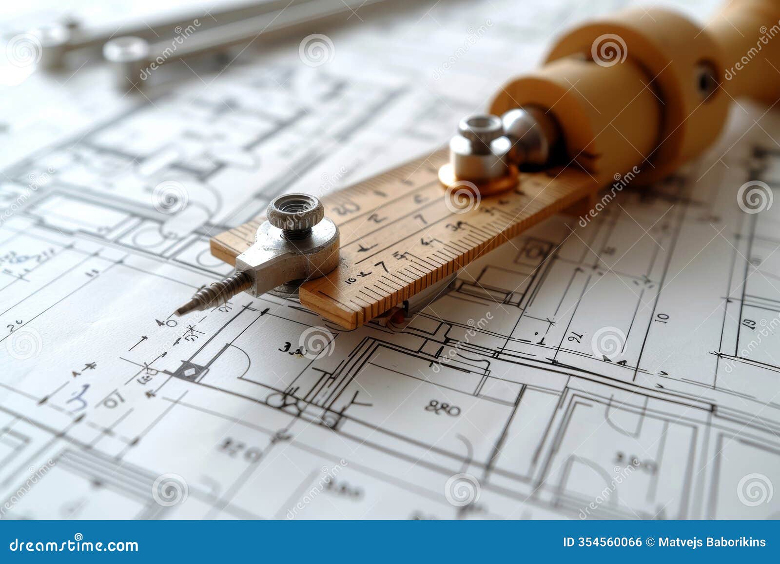 Metric Folding Ruler with Architectural Blueprints for a Contemporary ...