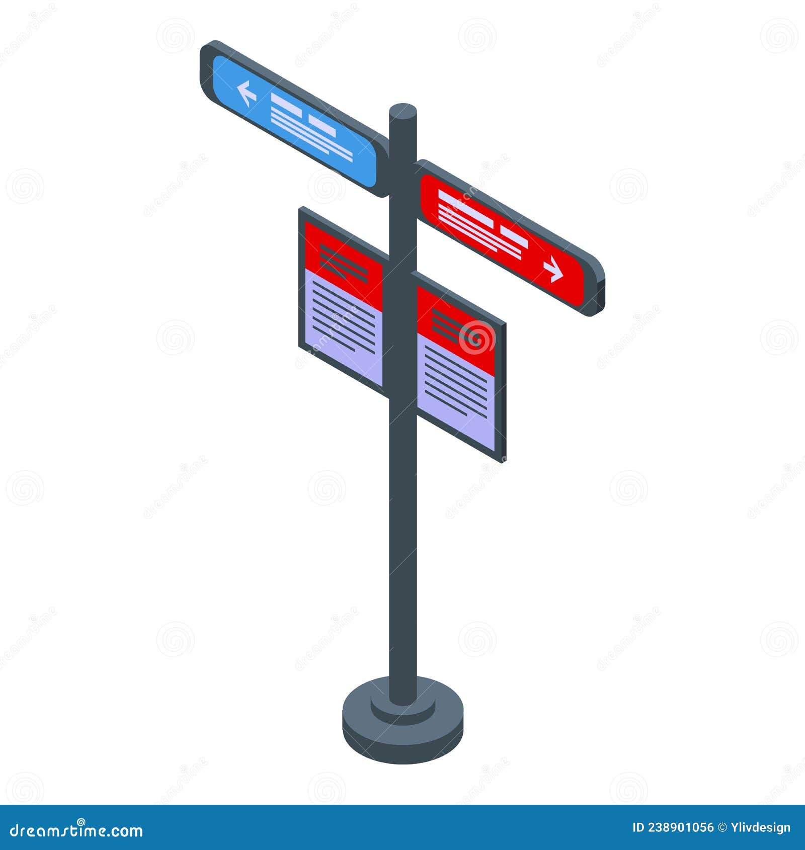 Metro Direction Pillar Icon Isometric Vector. Subway Ticket Stock ...