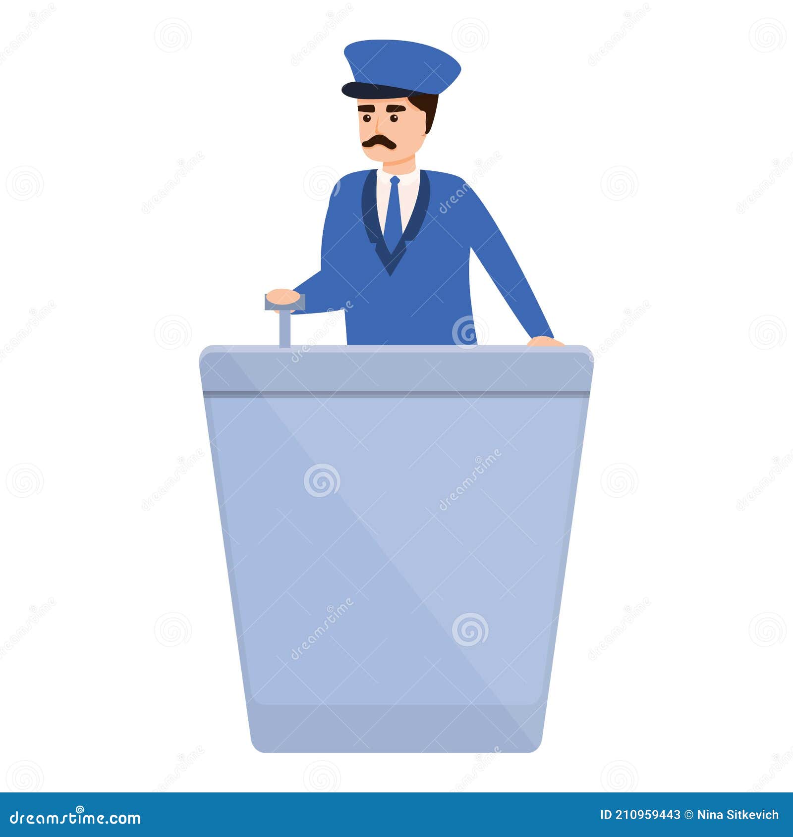 Metro Dispatcher Icon, Cartoon Style Stock Vector - Illustration of ...