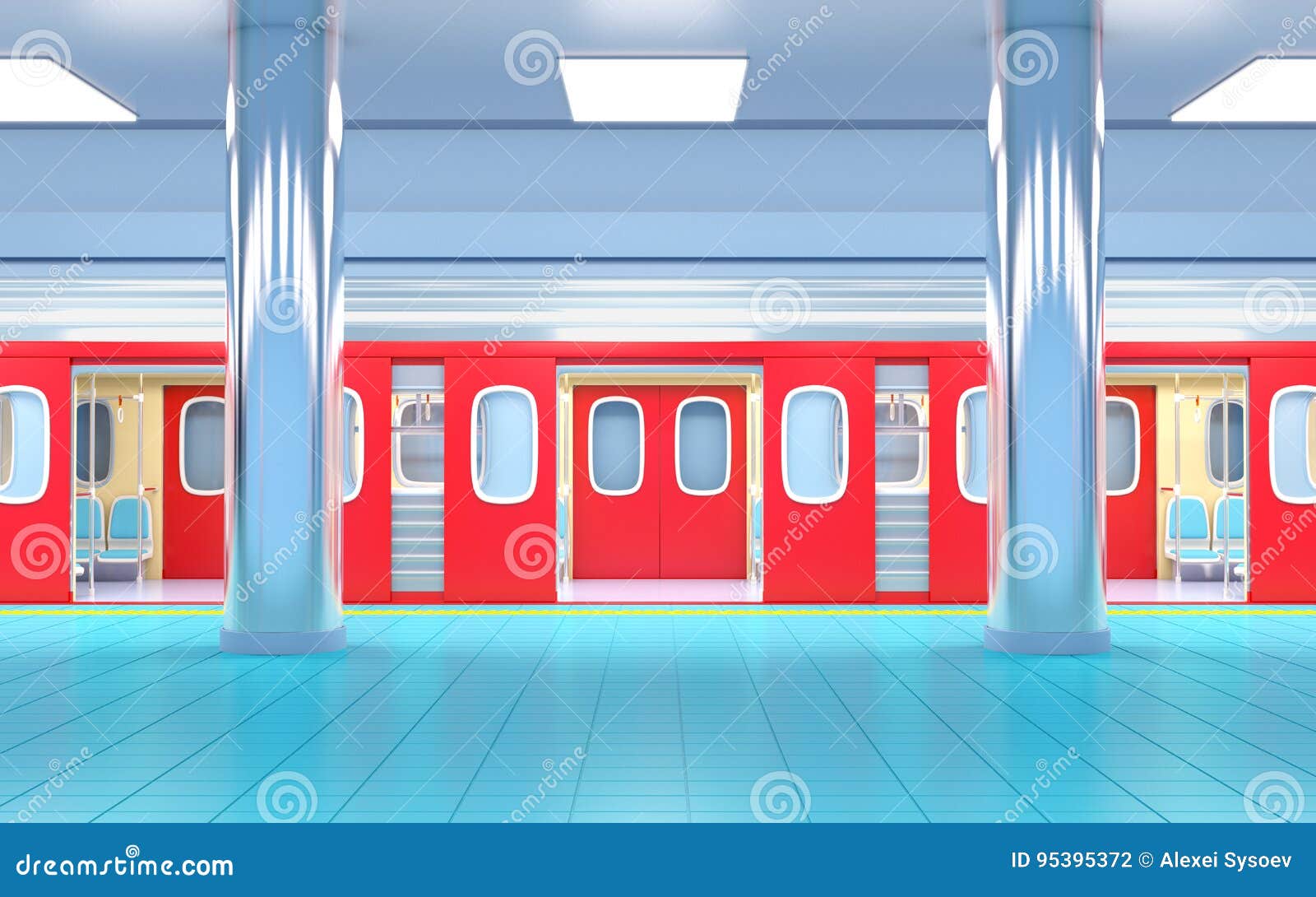 Metro En Lado De La Estación Stock de ilustración - Ilustración de ...