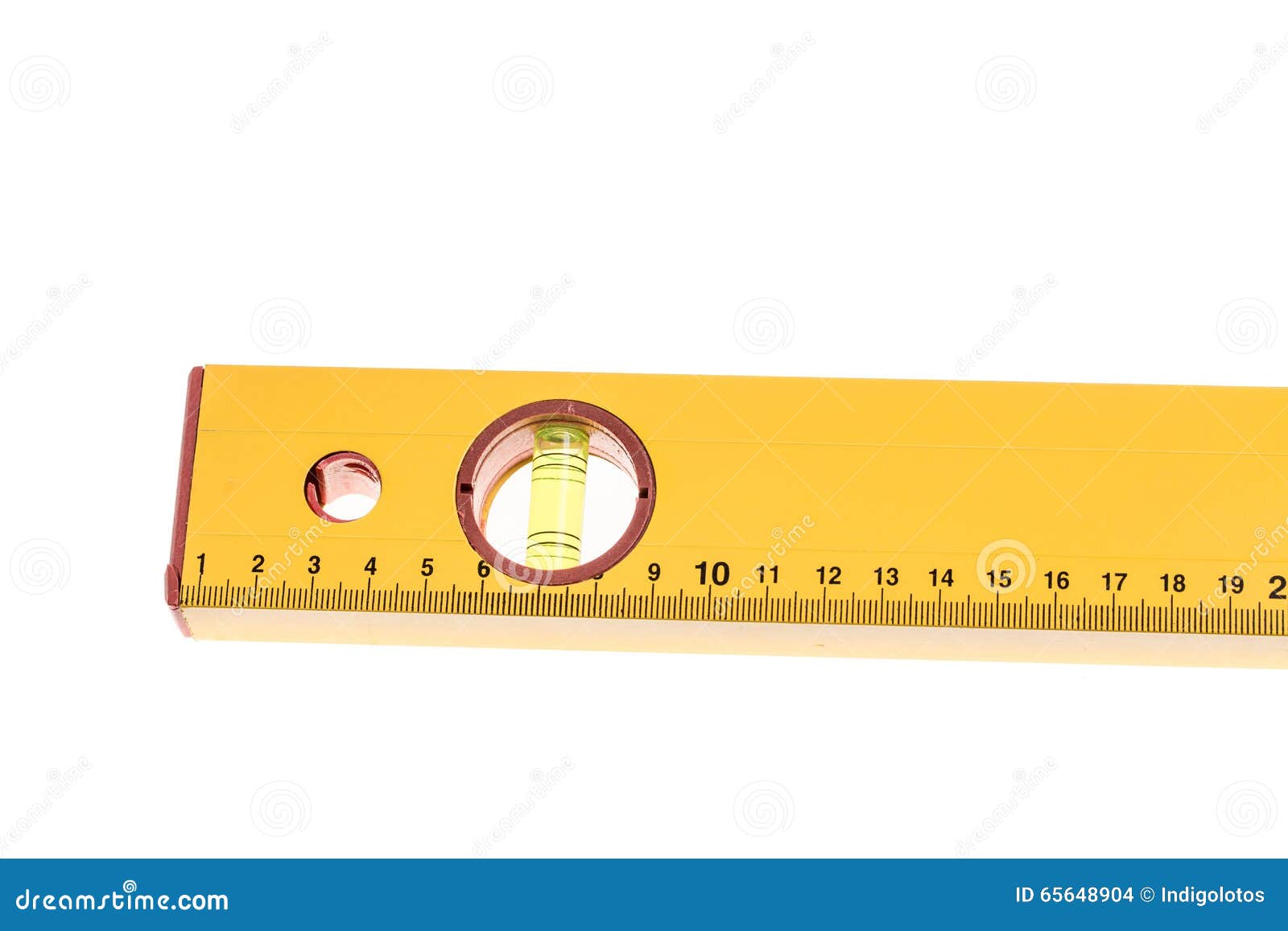 Metro Giallo Del Livello Del Blocco Con La Bolla Fotografia Stock ...