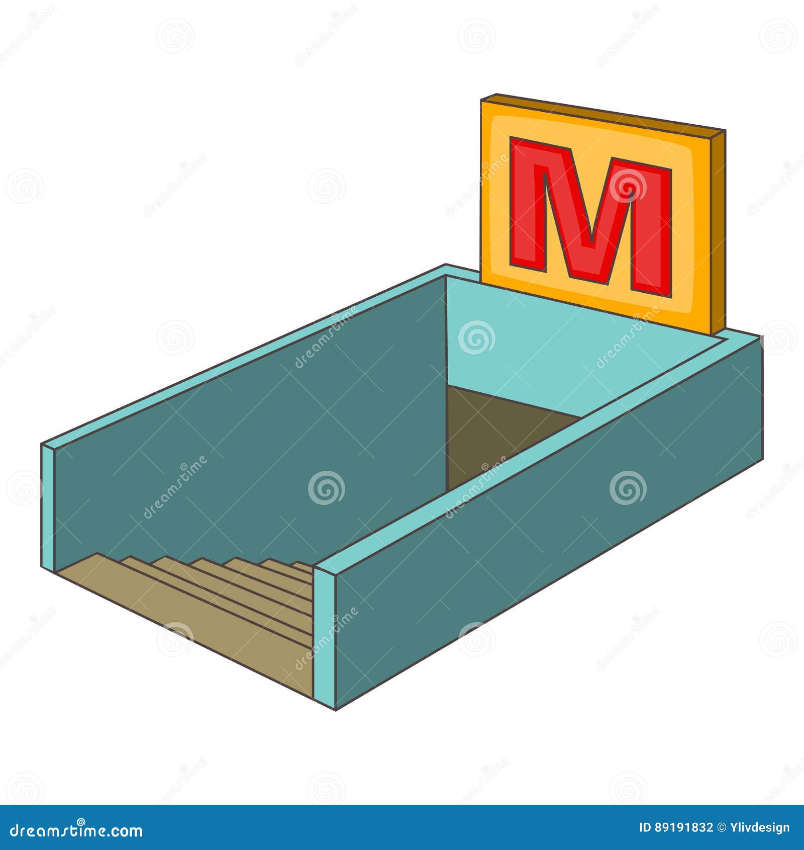 Metro icon, cartoon style stock vector. Illustration of metro - 89191832