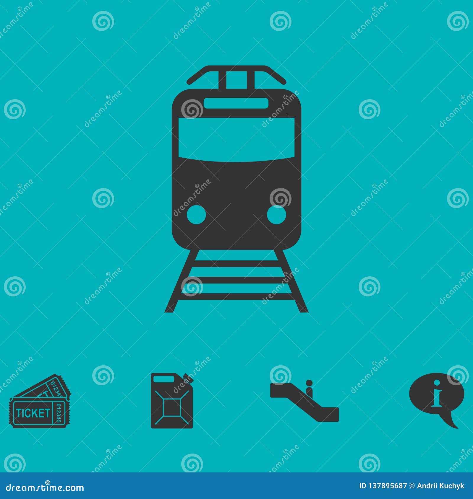Metro icon flat stock vector. Illustration of railroad - 137895687