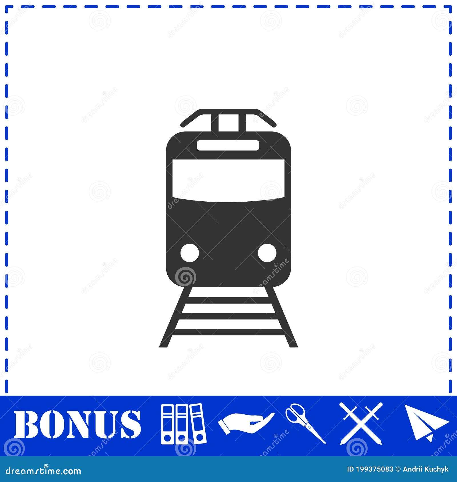 Metro icon flat stock illustration. Illustration of subway - 199375083