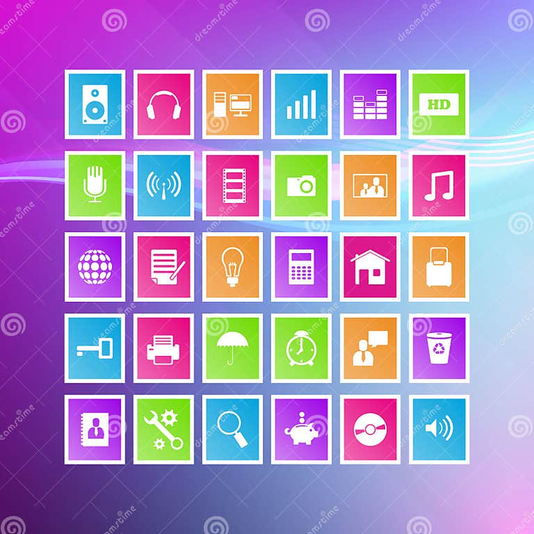 Metro Icon Set stock vector. Illustration of computer - 36250168