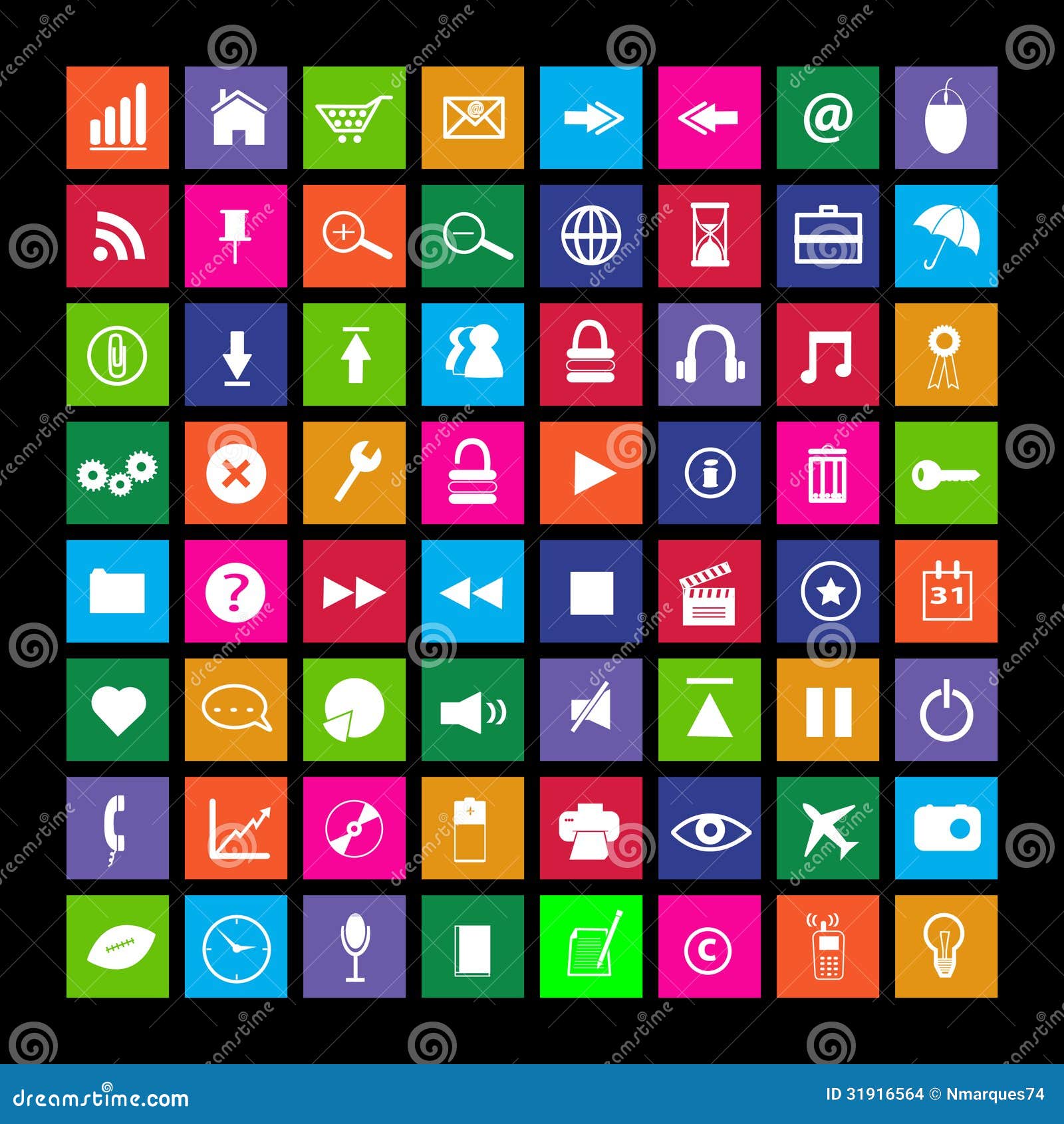 Metro Icon Set stock vector. Illustration of icon, button - 31916564