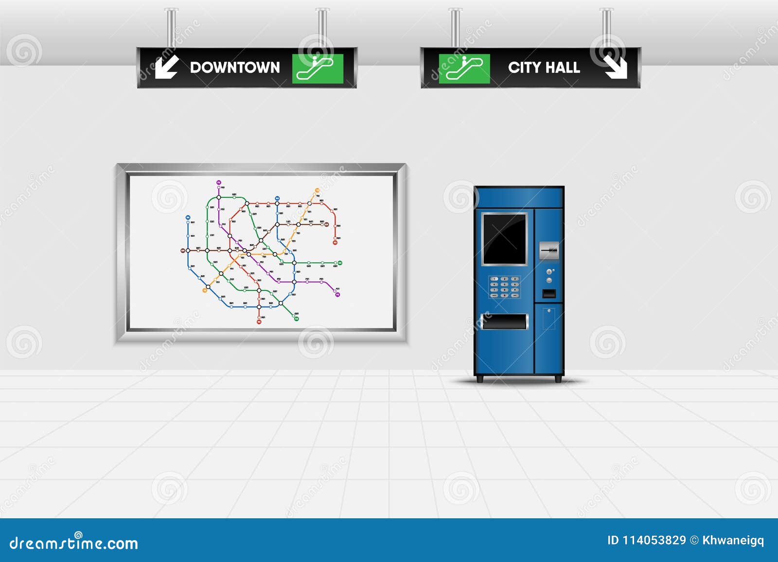 Metro Interior Design And Ticket Vending Machine., Tube, Underground ...