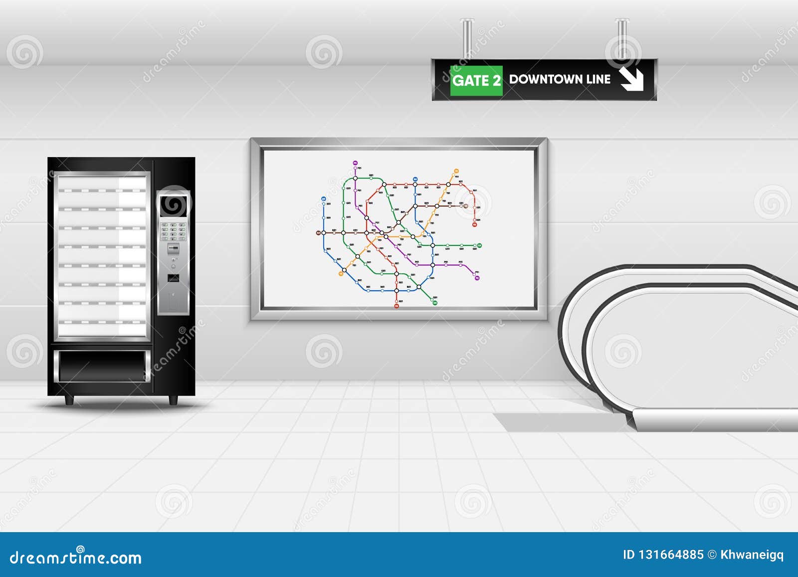 Metro Interior Design And Ticket Vending Machine., Tube, Underground ...