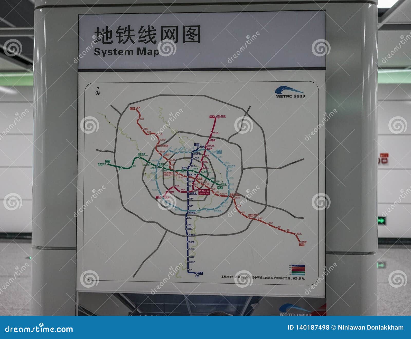 Metro Line Map in Chengdu, China Editorial Stock Photo - Image of ...