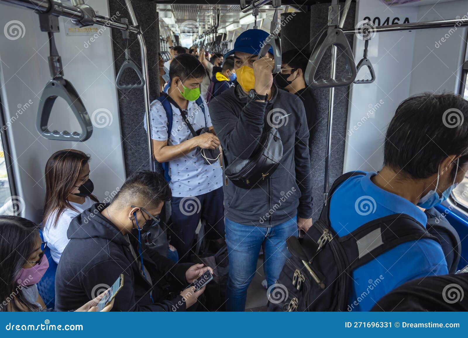 Filipino Commuters Wait For Available Jeepney Ride In Davao City ...