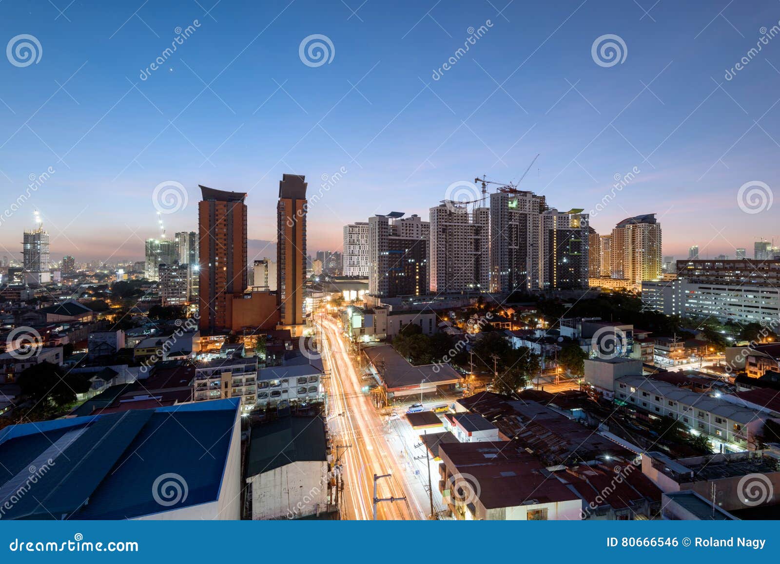 Metro Manila. stock photo. Image of metro, skyline, skyscrapers - 80666546