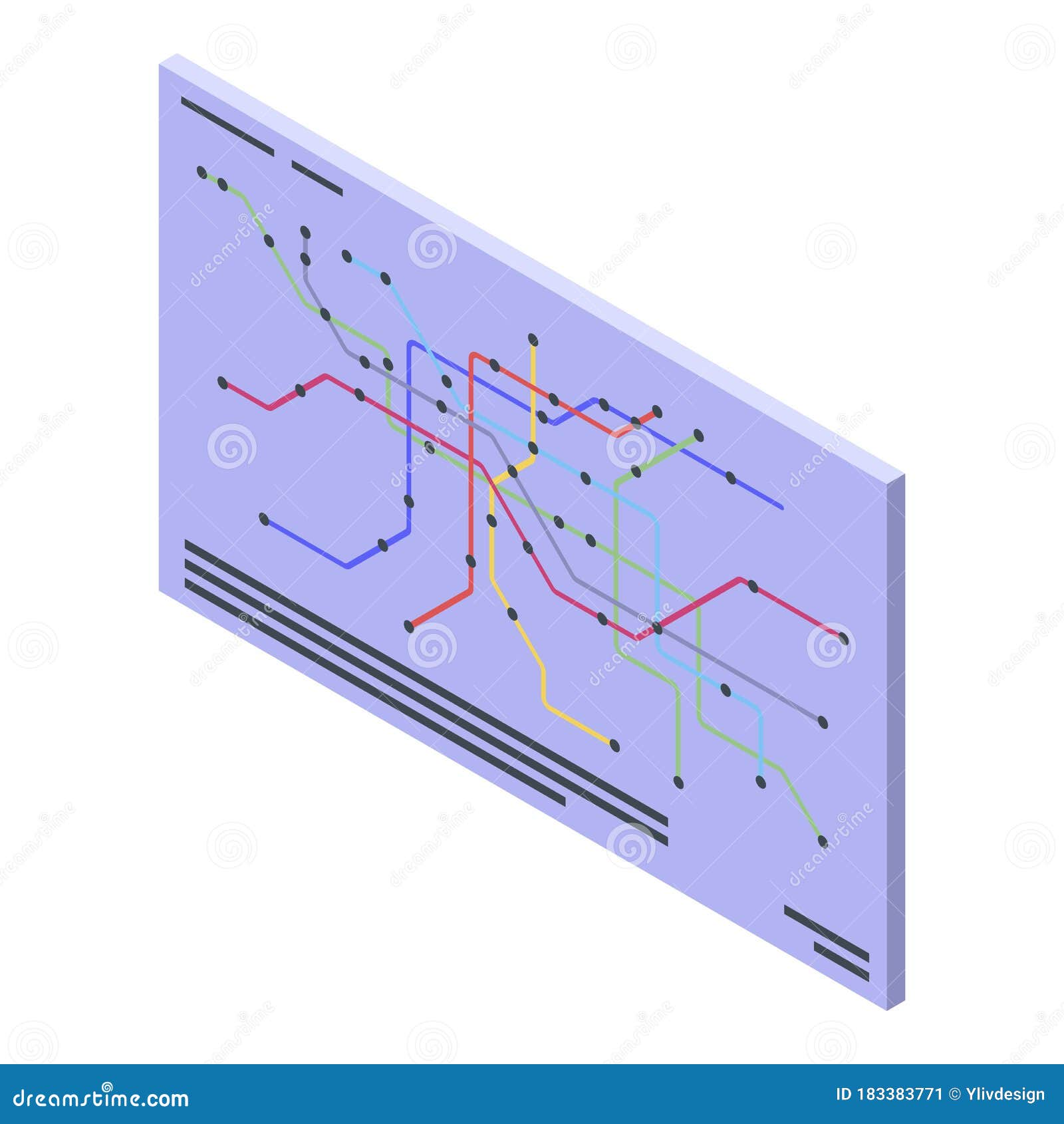 Metro Map Icon, Isometric Style Stock Vector - Illustration of ornament ...