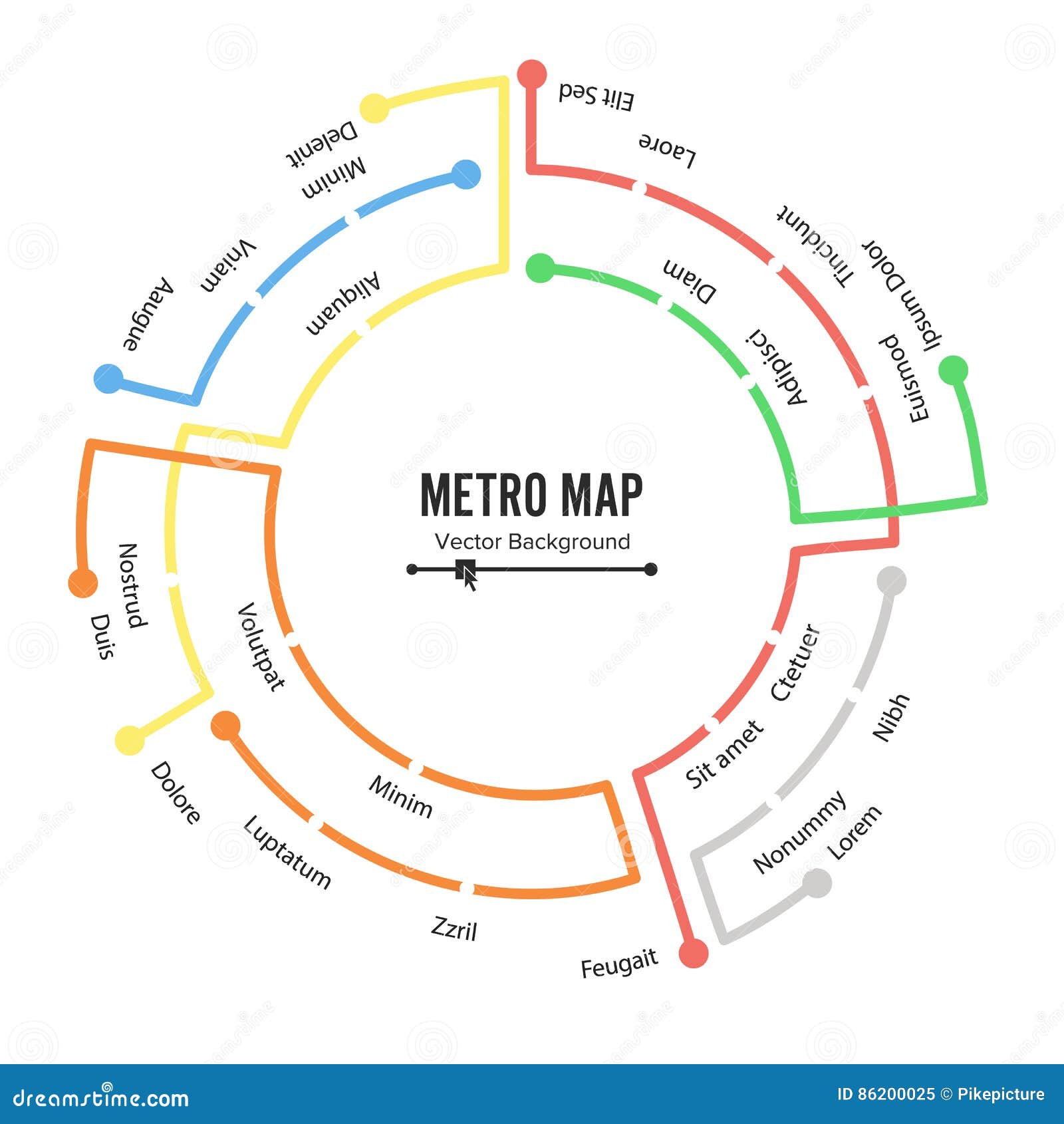 Metro Map Vector. Plan Map Station Metro and Underground Railway Metro ...