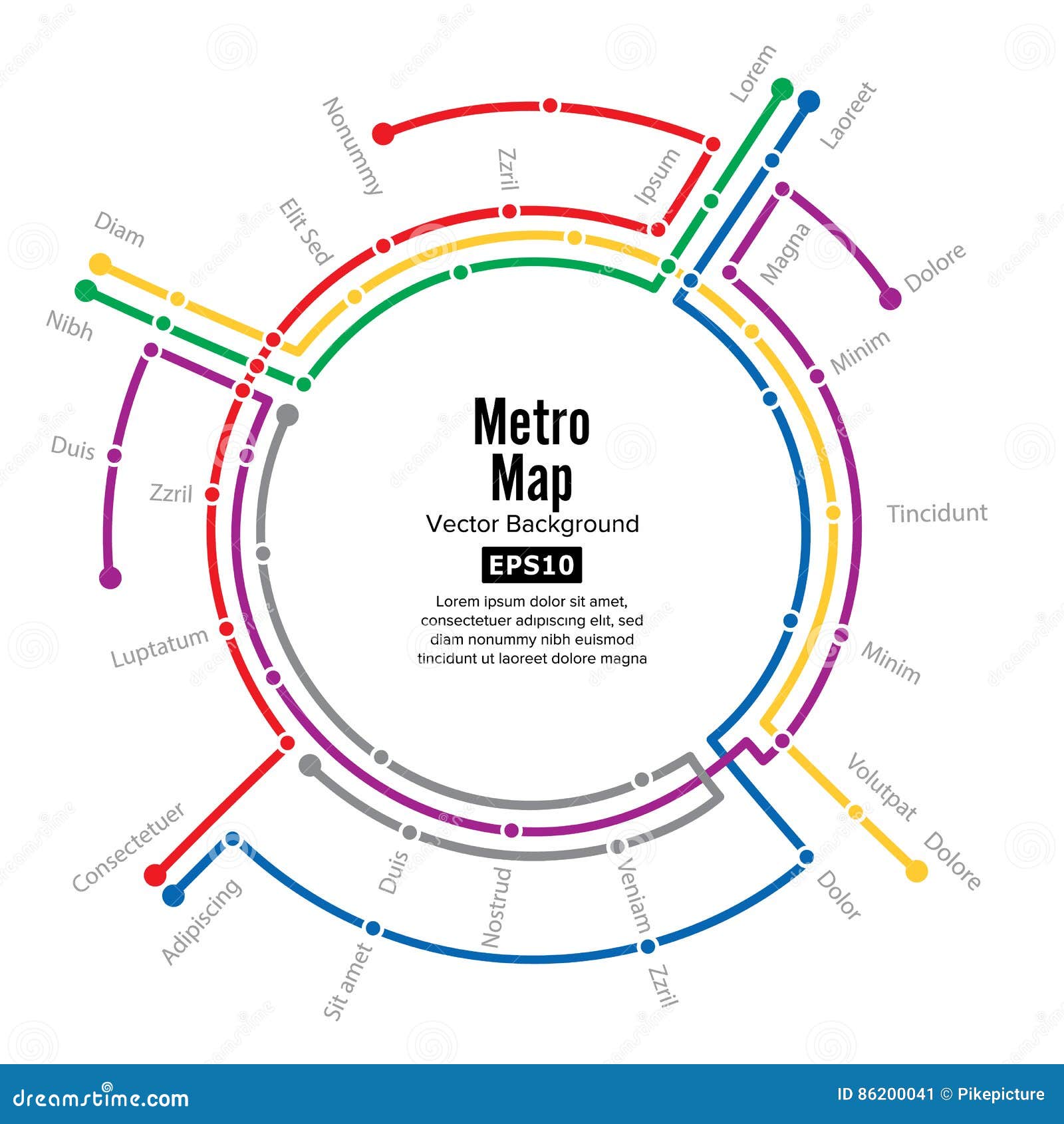 Metro Map Vector Plan Map Station Metro And Underground Railway Metro