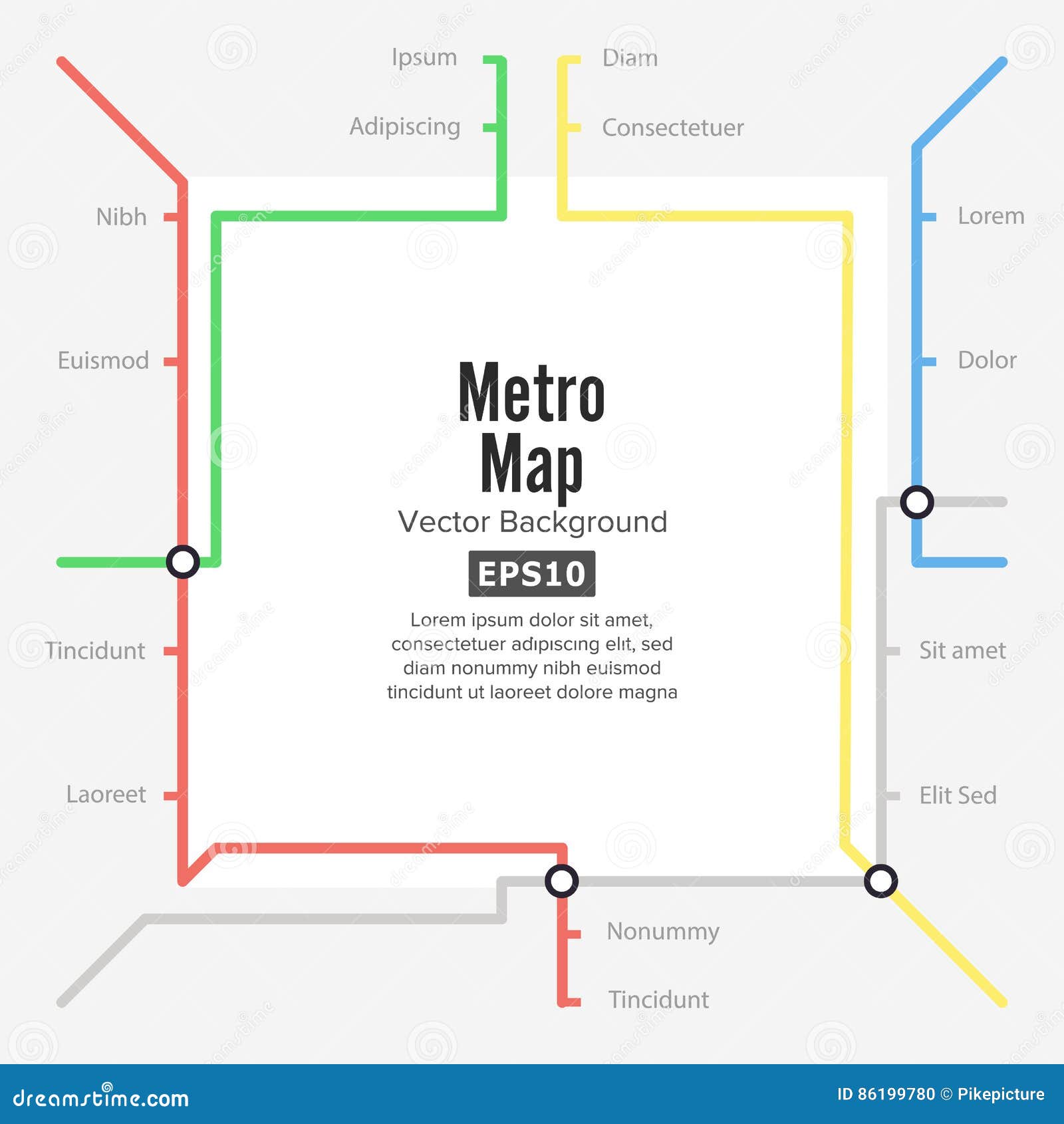 Metro Map Vector. Rapid Transit Illustration Stock Vector ...