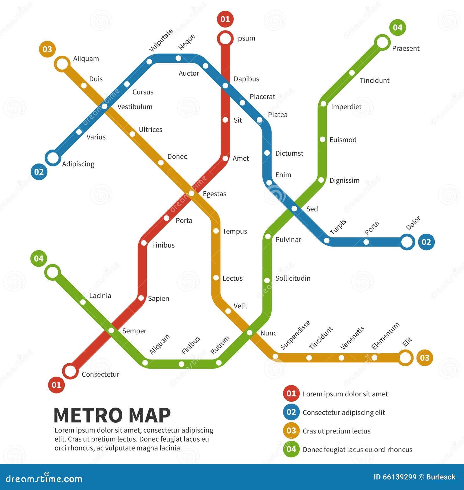 Metro, Mapa Do Vetor Do Metro Molde Do Esquema Do Transporte Da Cidade ...
