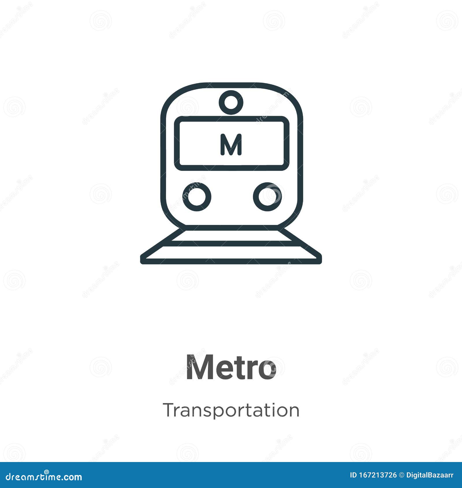Metro Outline Vector Icon. Thin Line Black Metro Icon, Flat Vector ...
