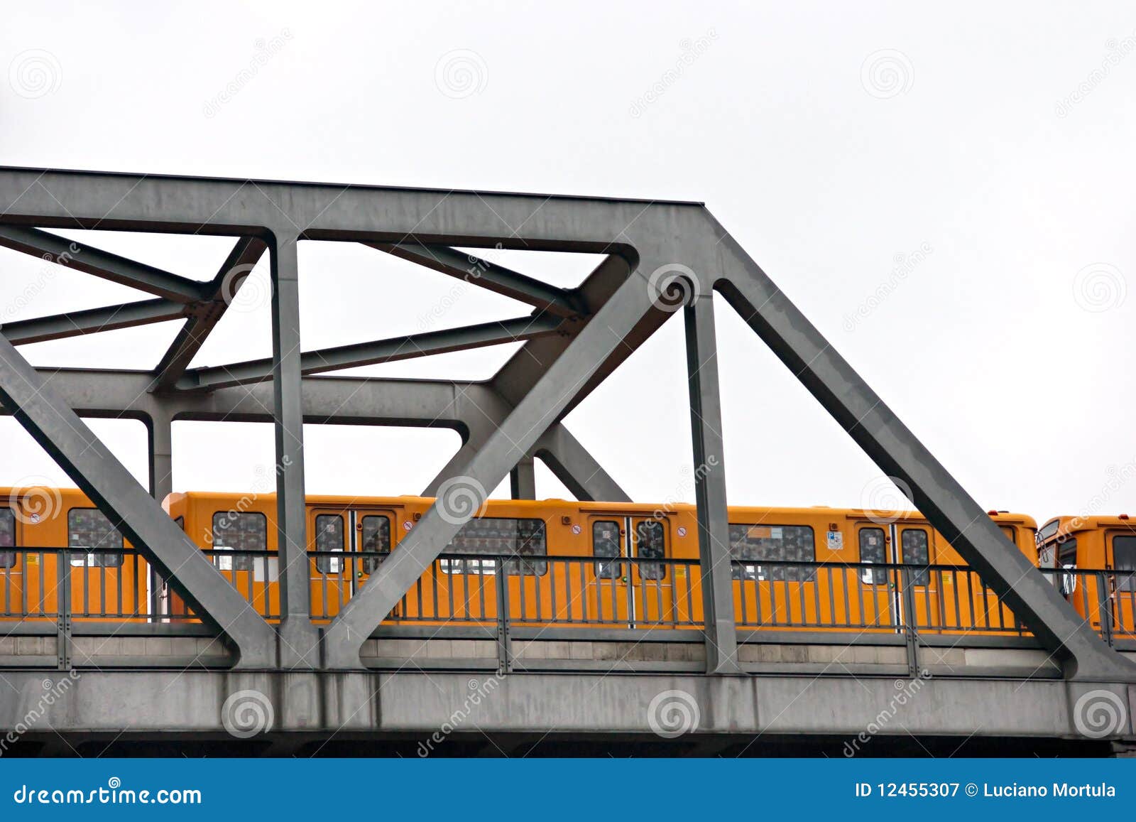 Metro Over the Bridge, Berlin, Germany. Stock Image - Image of moving ...