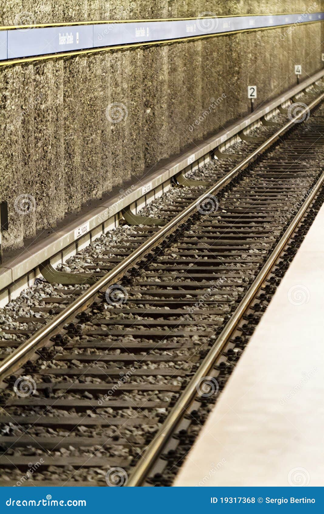 Metro railway track stock photo. Image of markings, receding - 19317368
