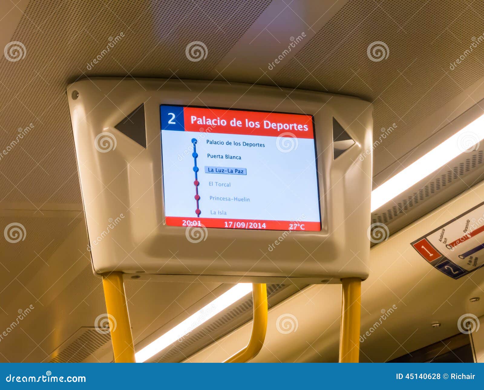 Metro route display editorial stock photo. Image of inside - 45140628