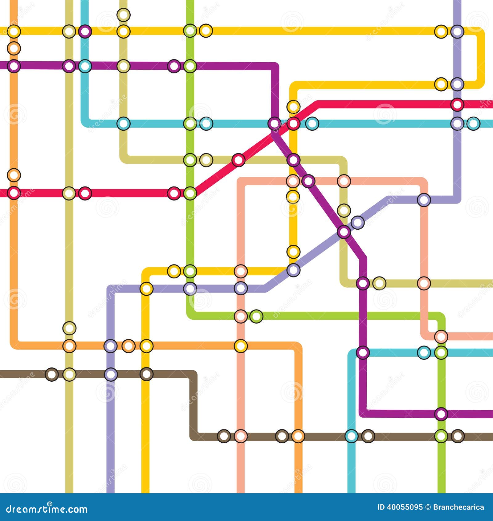 Metro scheme - subway map stock illustration. Illustration of abstract ...