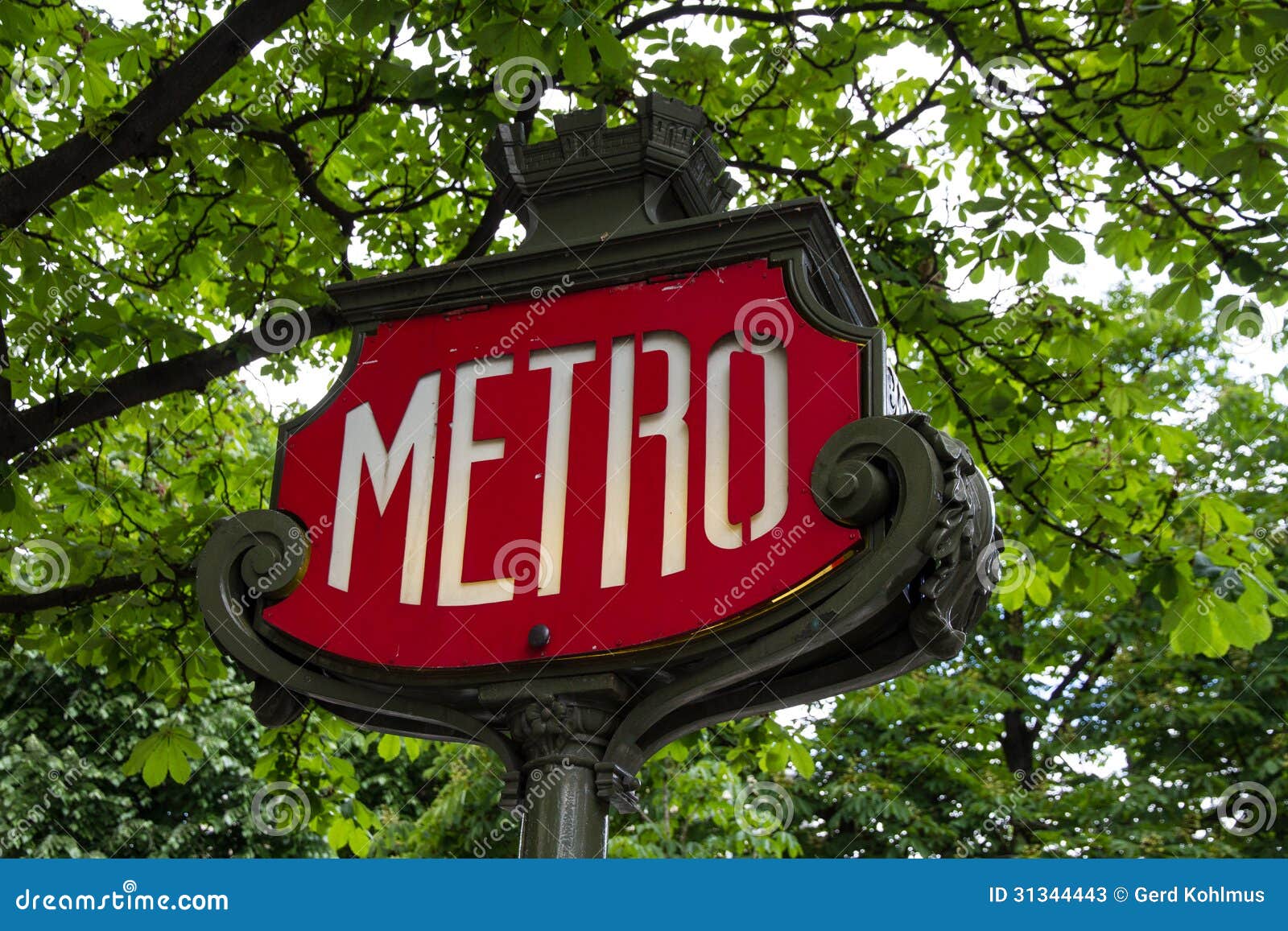 Metro sign in Paris editorial stock photo. Image of sign - 31344443