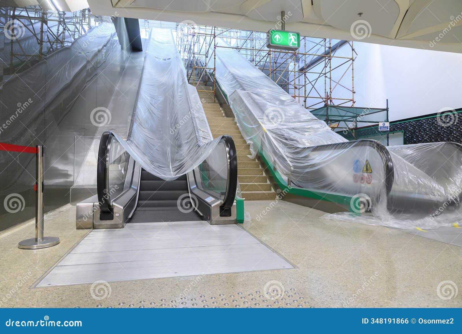 Metro Station Escalators Under Repair Stock Photo - Image of modern ...