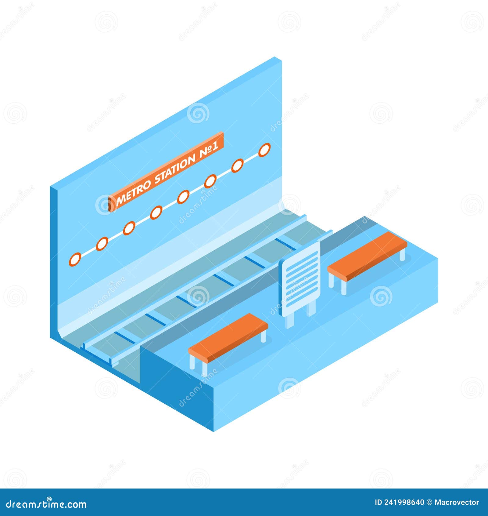 Metro Station Platform Composition Stock Vector - Illustration of ...