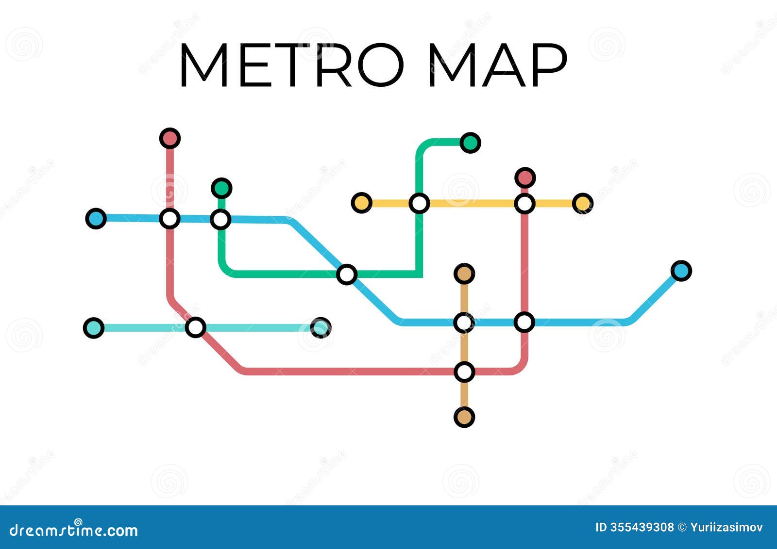 Metro Stations And Plan Of Subway With. Fictional Metro Map Of ...