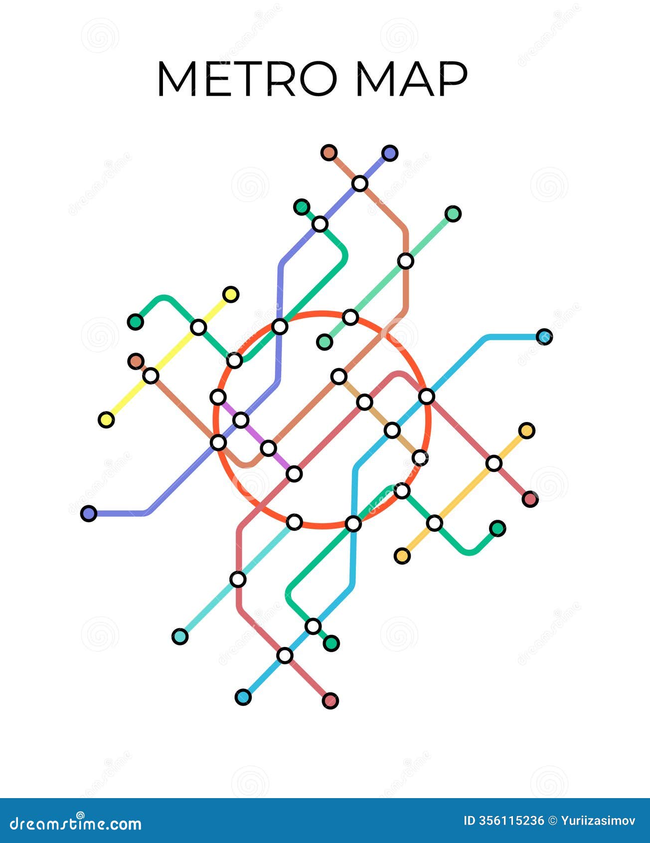 Metro Stations And Plan Of Subway With. Fictional Metro Map Of ...