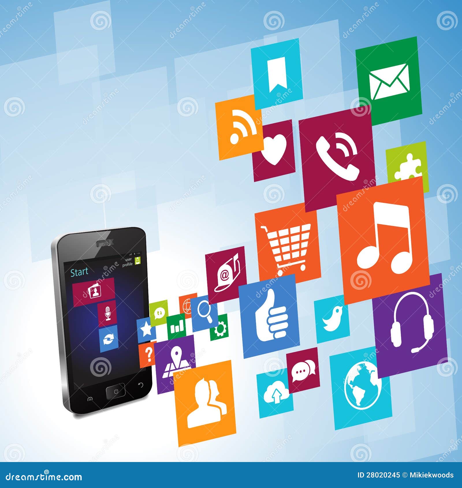 Metro Style Smart Phone stock vector. Illustration of move - 28020245