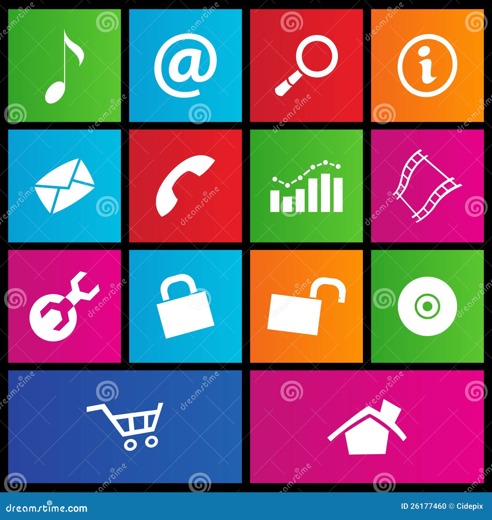 Metro style web icons 2 stock vector. Illustration of disc - 26177460