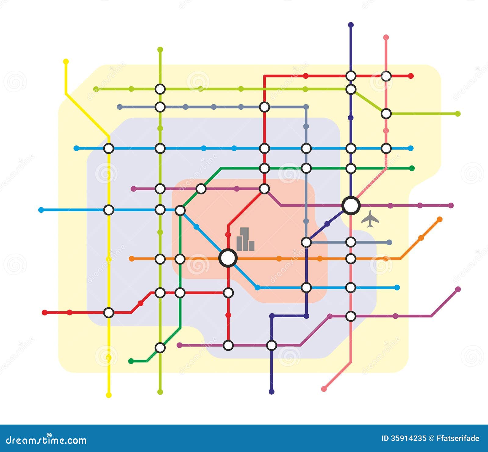 Metro stock illustration. Illustration of route, railway - 35914235