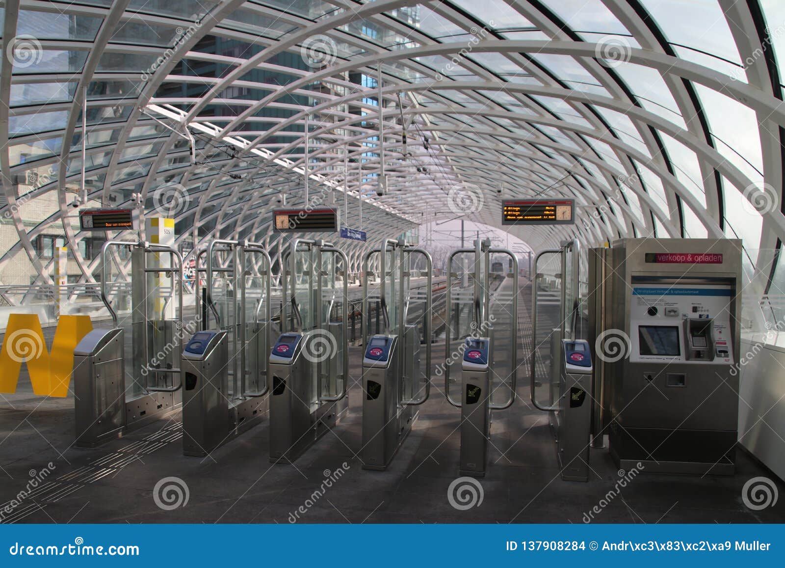 Metro Subway Station of Erasmuslijn at Train Station of Den Haag ...