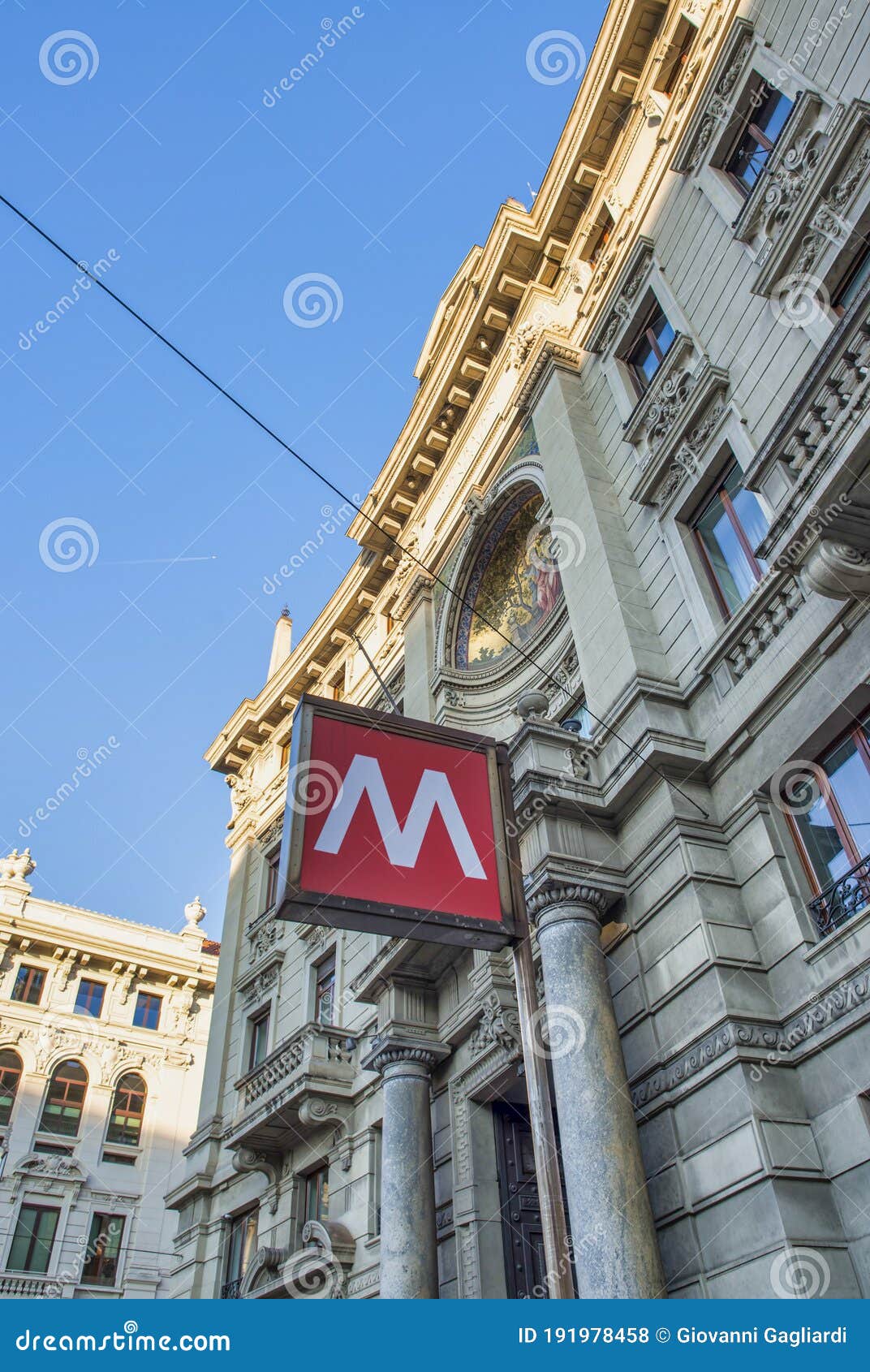 Metro Subway Transportation Symbol in Milan, Italy Editorial Stock ...