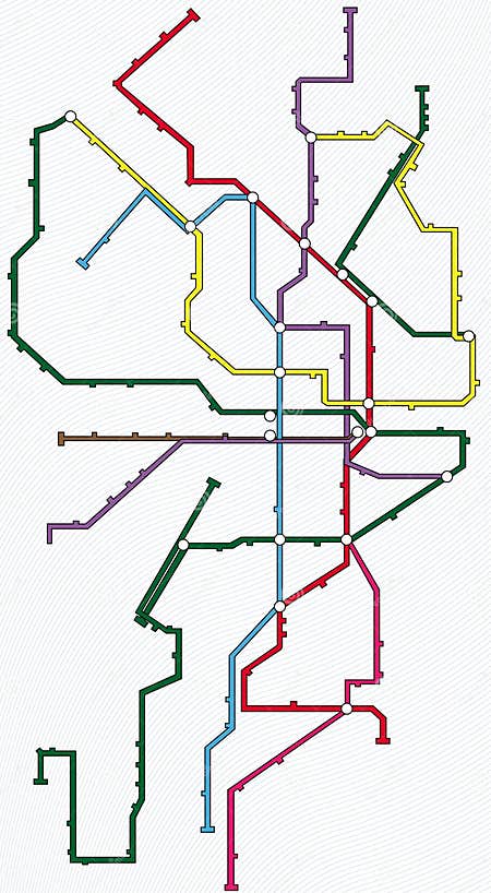 Metro, Subway, Underground Map Stock Vector - Illustration of area ...